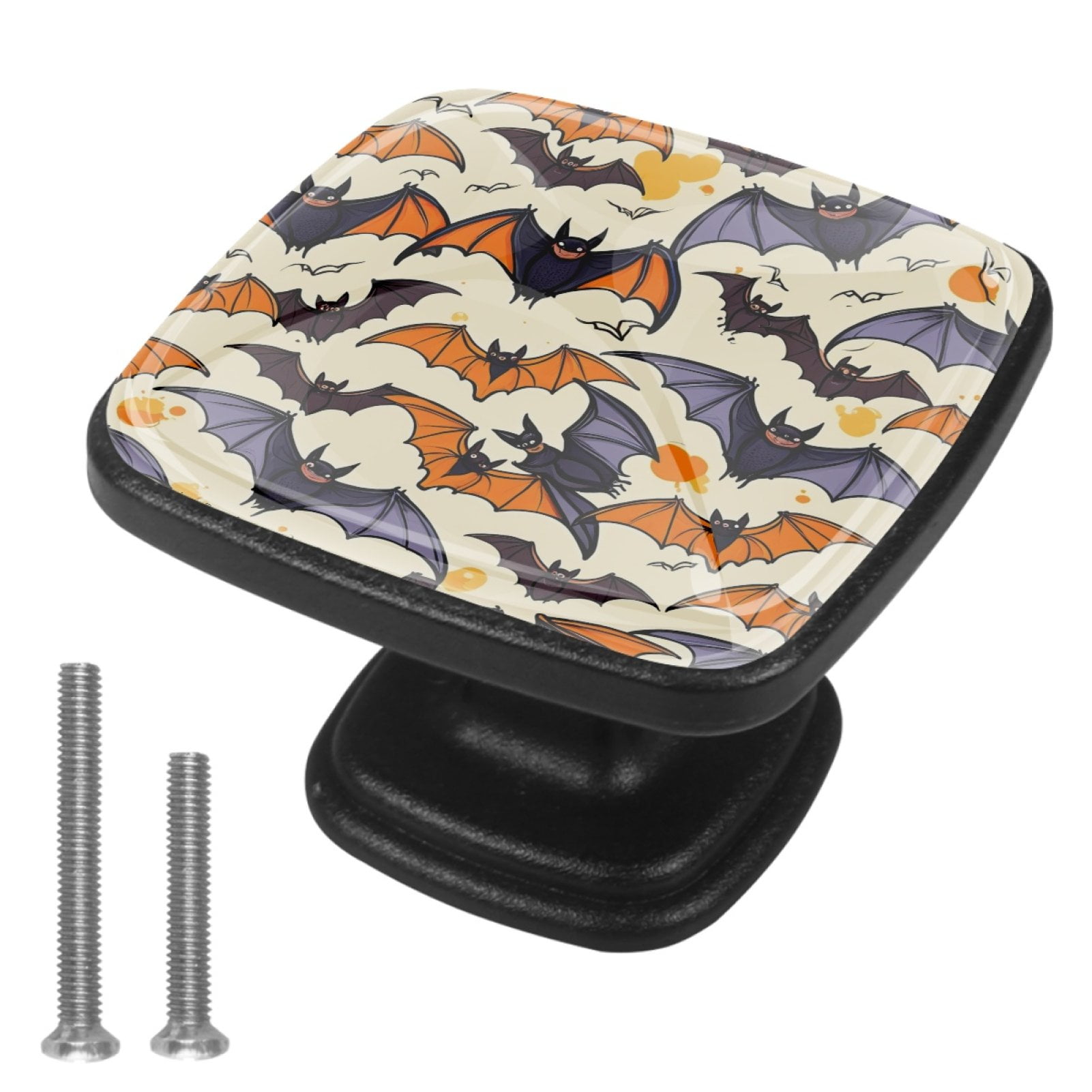 4 Pcs Cabinet Handle Drawer Pulls Halloween Bats Knobs with Screws ...