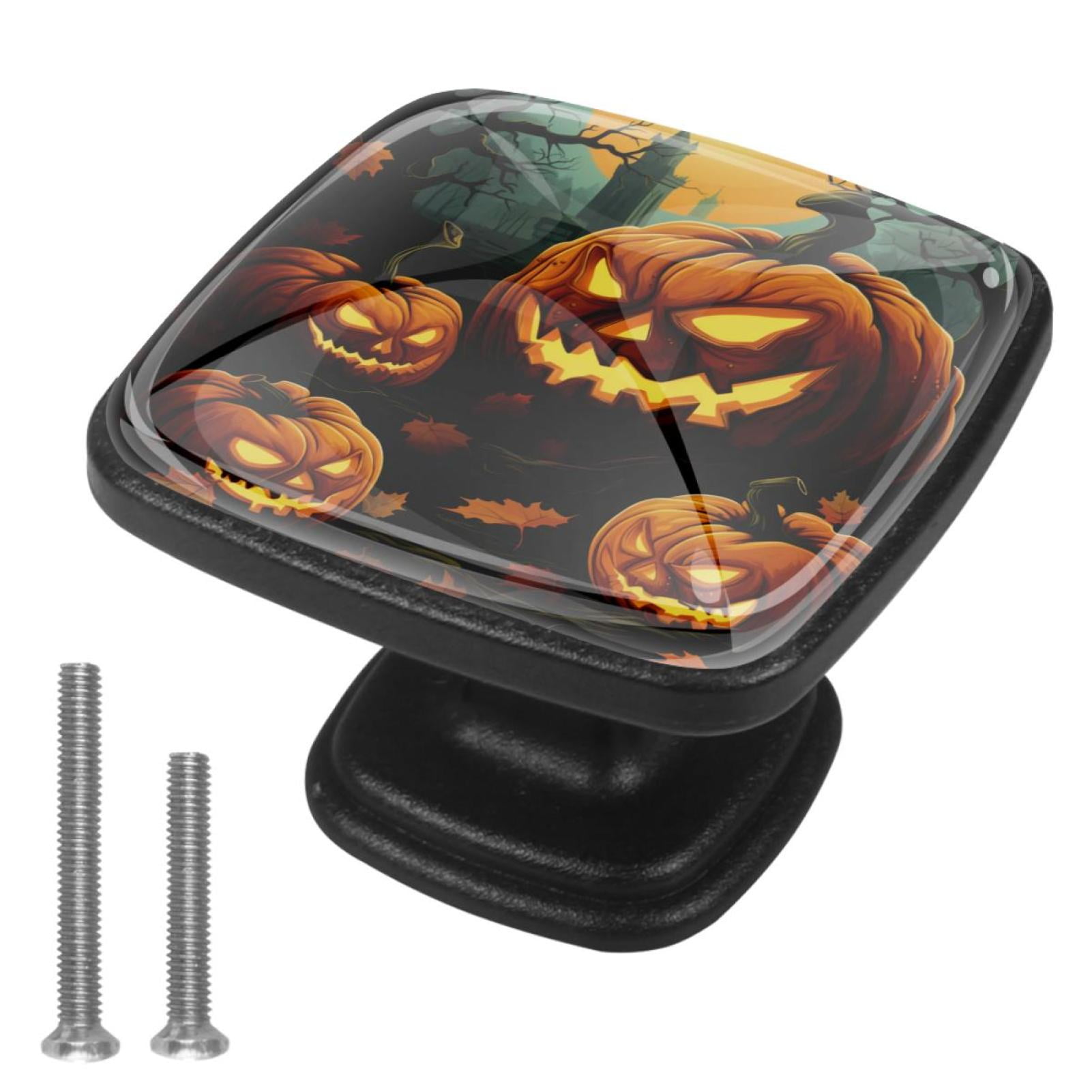 4 Pcs Cabinet Handle Drawer Pulls Halloween Pumpkin Knobs with Screws ...