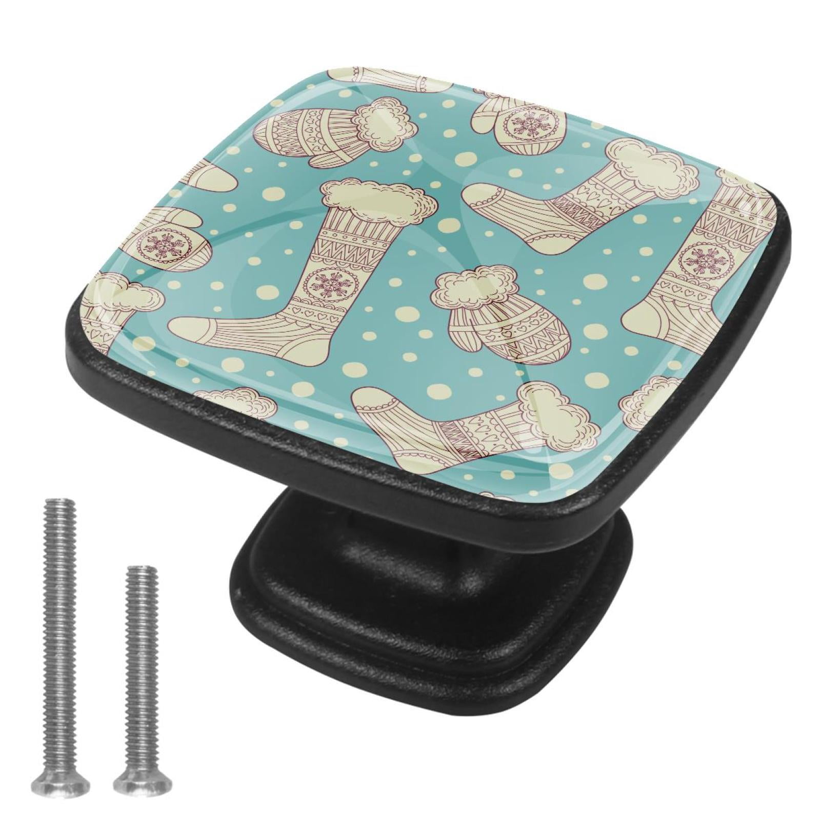 4 Pcs Cabinet Handle Drawer Pulls Mittens and Wool Socks Knobs with ...