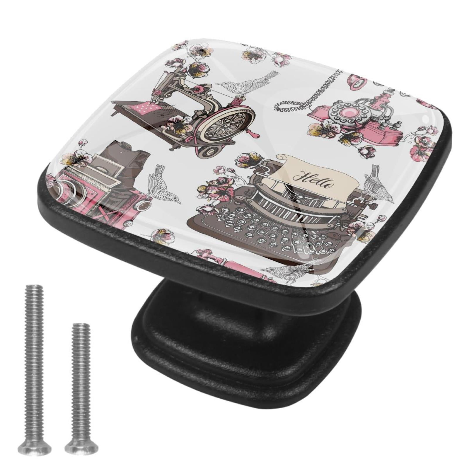 4 Pcs Cabinet Handle Drawer Pulls Sewing Machine Knobs with Screws ...