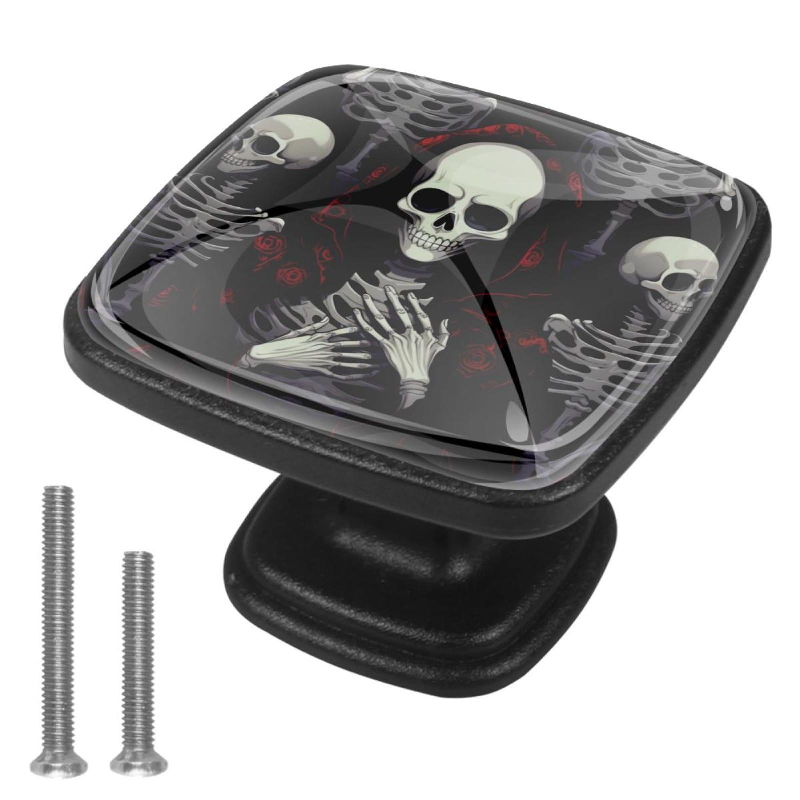 4 Pcs Cabinet Handle Drawer Pulls Skeleton Knobs with Screws Square ...