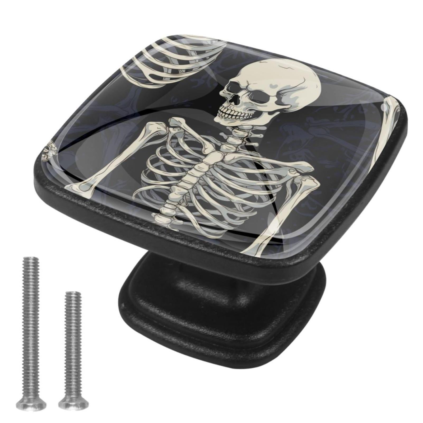 4 Pcs Cabinet Handle Drawer Pulls Skeleton Knobs with Screws Square ...