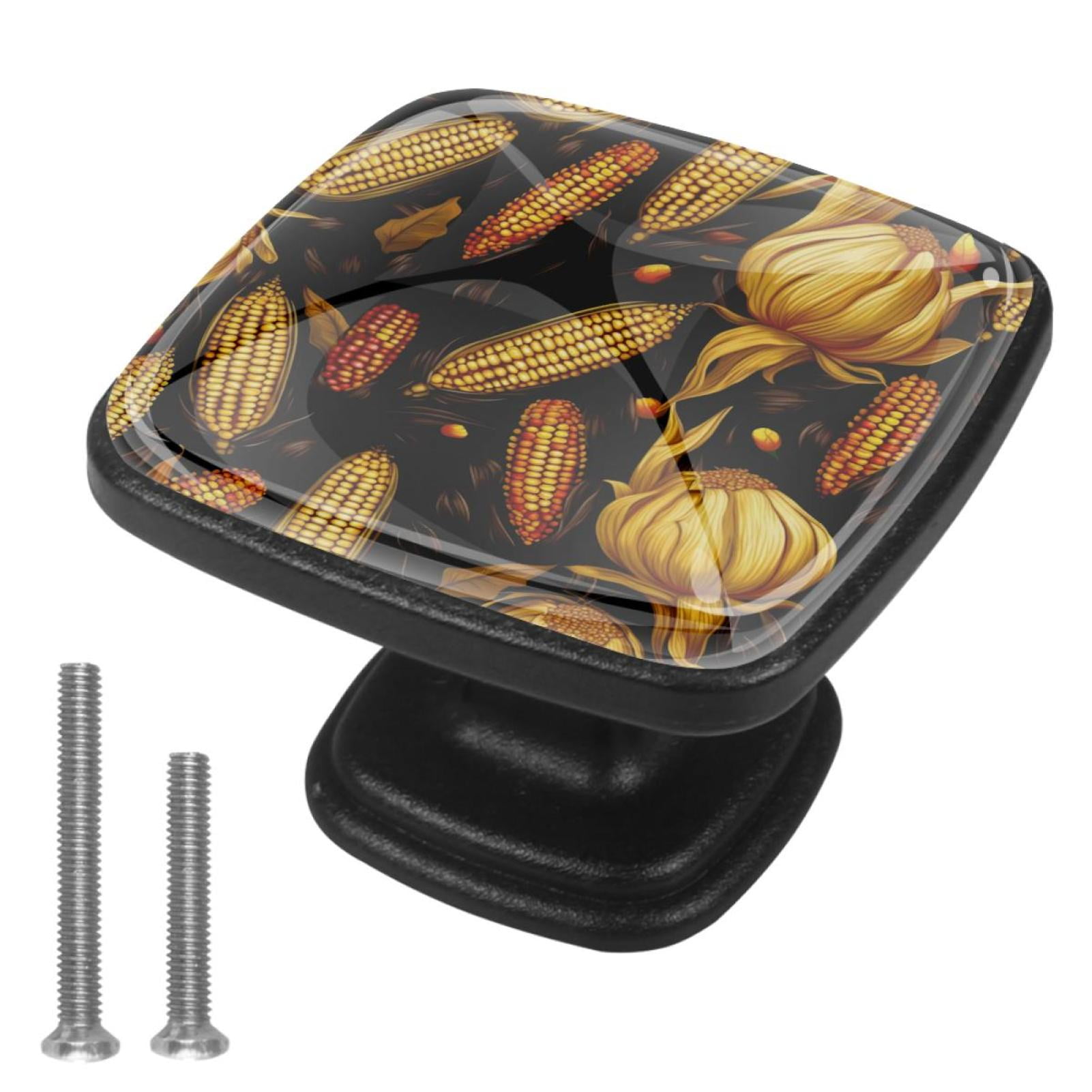 4 Pcs Cabinet Handle Drawer Pulls Thanksgiving Corn Knobs with Screws ...