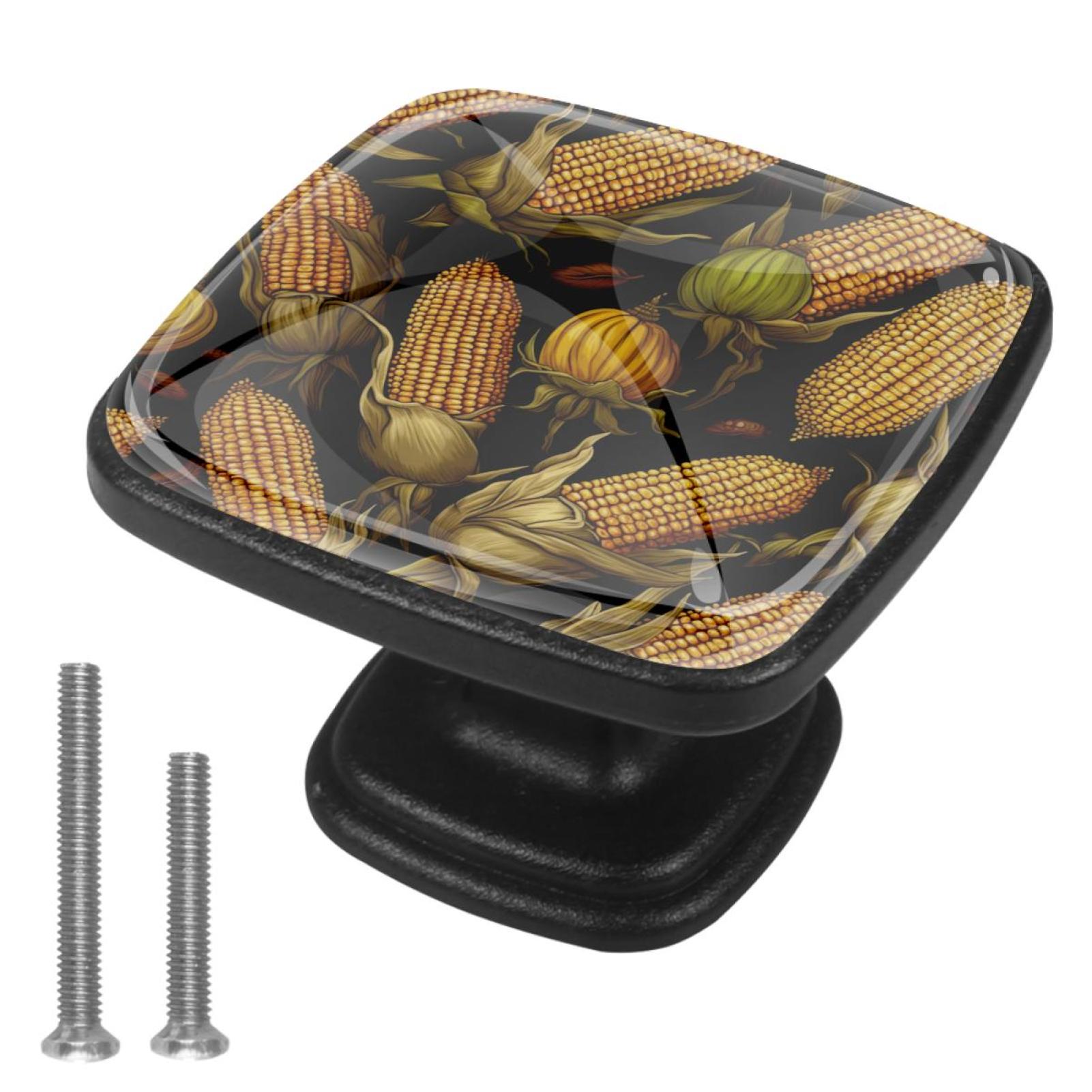 4 Pcs Cabinet Handle Drawer Pulls Thanksgiving Corn Knobs with Screws ...