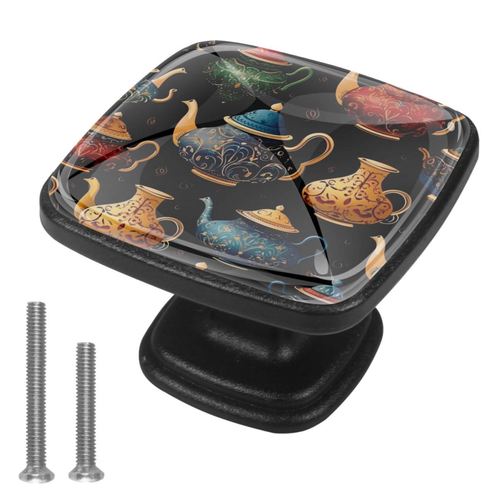 4 Pcs Cabinet Handle Drawer Pulls Vintage Teapot Knobs with Screws ...
