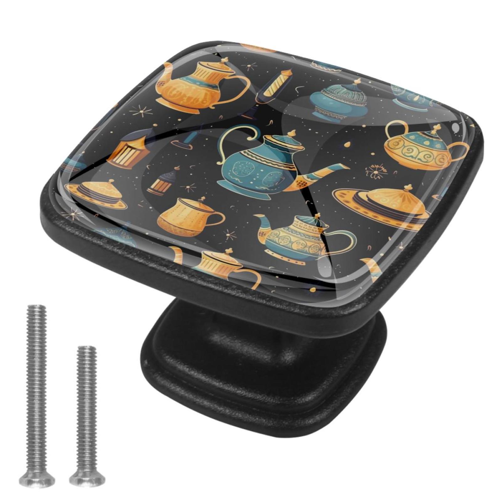 4 Pcs Cabinet Handle Drawer Pulls Vintage Teapot Knobs with Screws ...