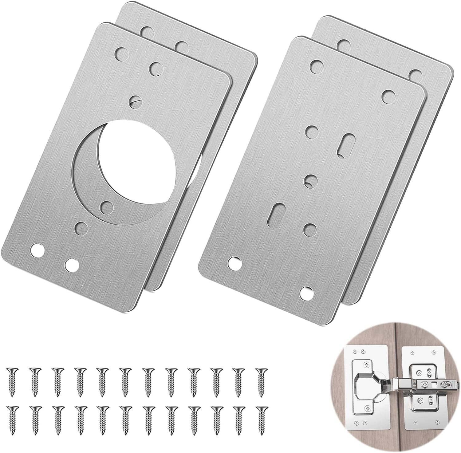4 Pcs Cabinet Hinge Repair Plates, Hinge Fixing Plates, Hinge Repair ...