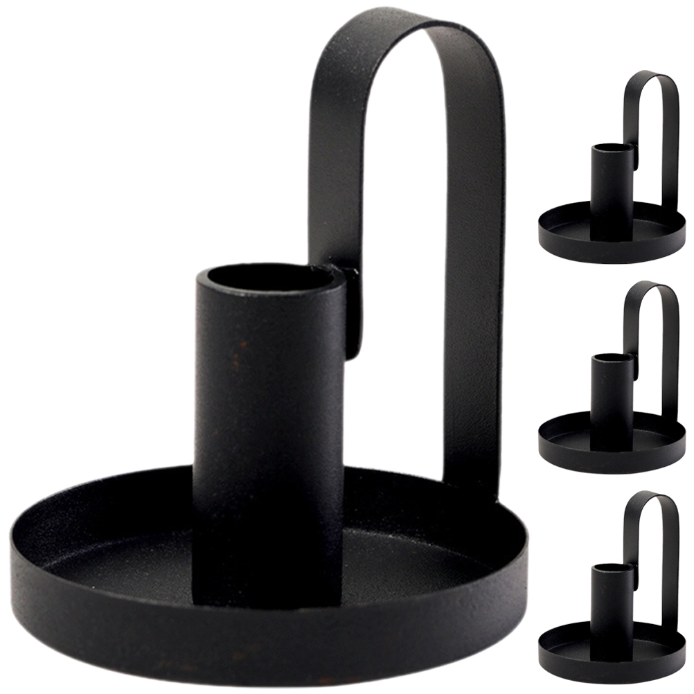 BEADCEST Candle Holders Iron Black 4Pcs For Romantic Wedding Decor ...