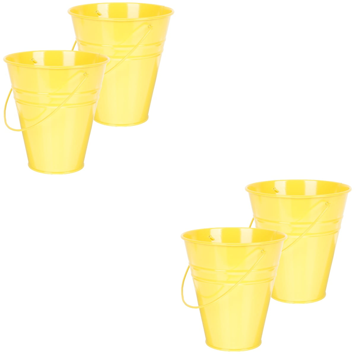 4 Pcs Candy Color Iron Bucket Decor Plant Stand Iron Flower Bucket ...