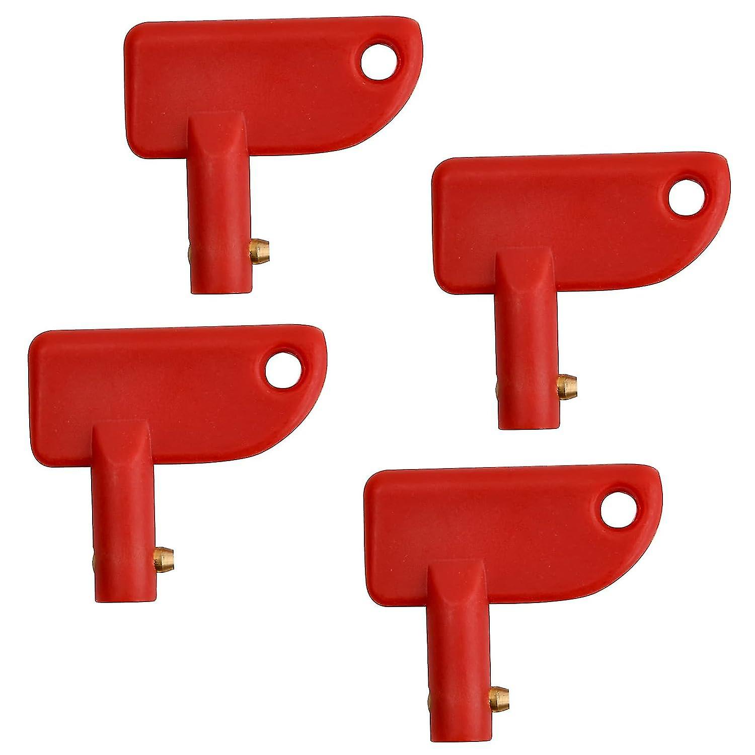 4 Pcs Car Battery Disconnect Switch Key, Red Battery Isolator Switch ...