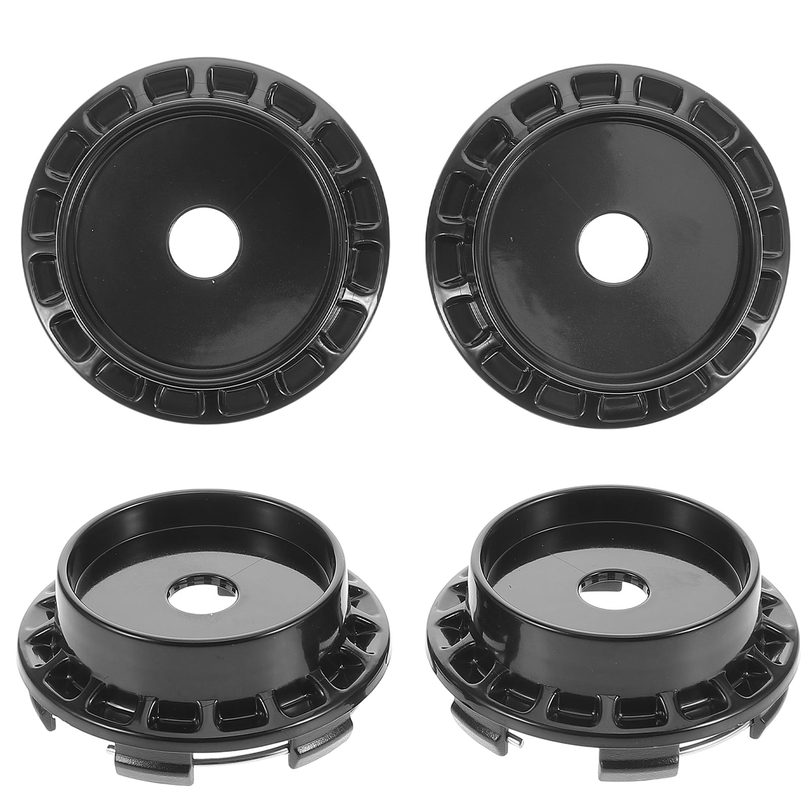 4 Pcs Car Hub Centre Caps Sticker Wheel Center Decals Black - Walmart.com