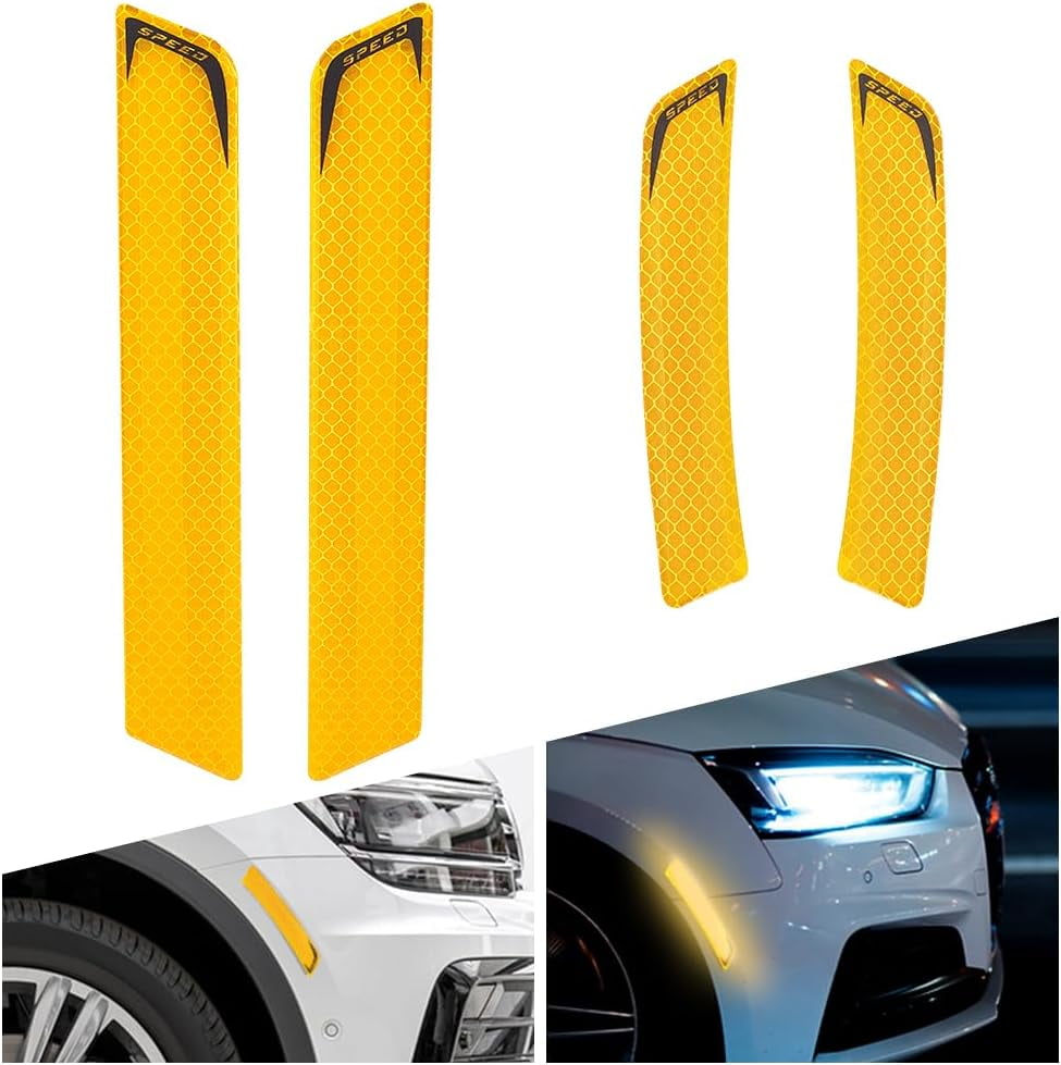 4 Pcs Car Reflective Stickers Car Anti-Collision Protective Strip ...