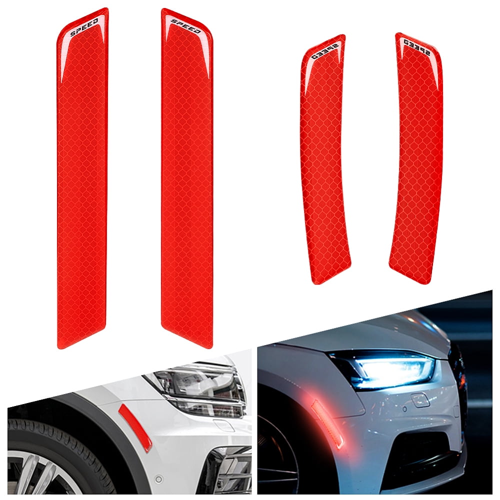 4 Pcs Car Reflective Stickers Car Anti-Collision Protective Strip ...