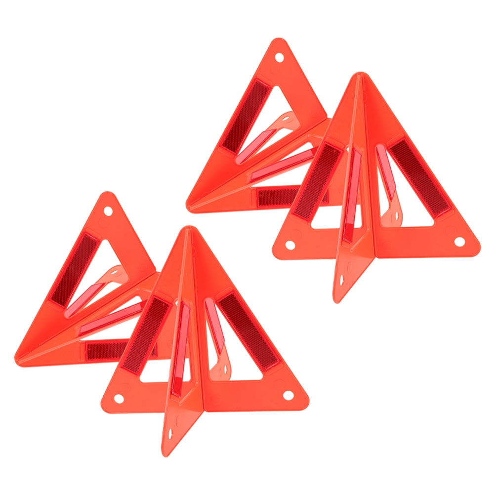 4 Pcs Car Reflective Warning Stand Triangle Warning Sign Emergency ...