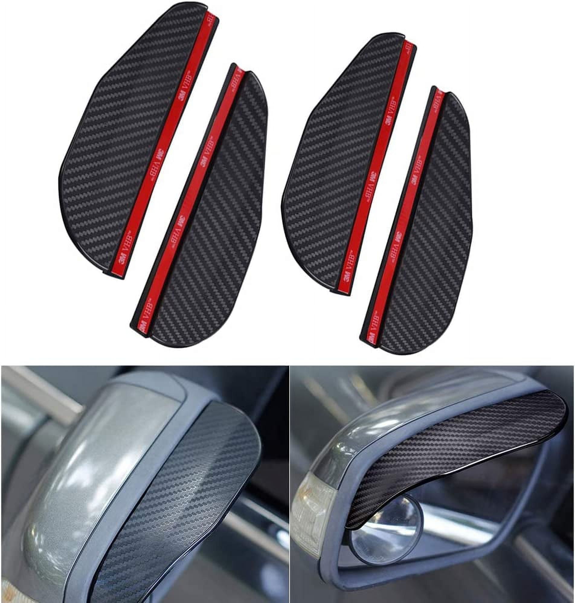 4 Pcs Car Side Mirror Rain Guard Carbon Fiber Texture Auto Mirror Rain ...
