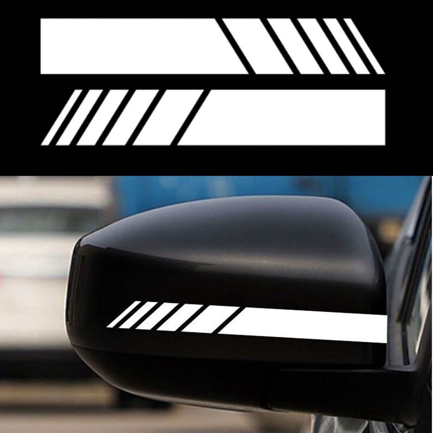 4 Pcs Car Side Rear View Mirror Decal Stickers Reflective Auto Racing ...