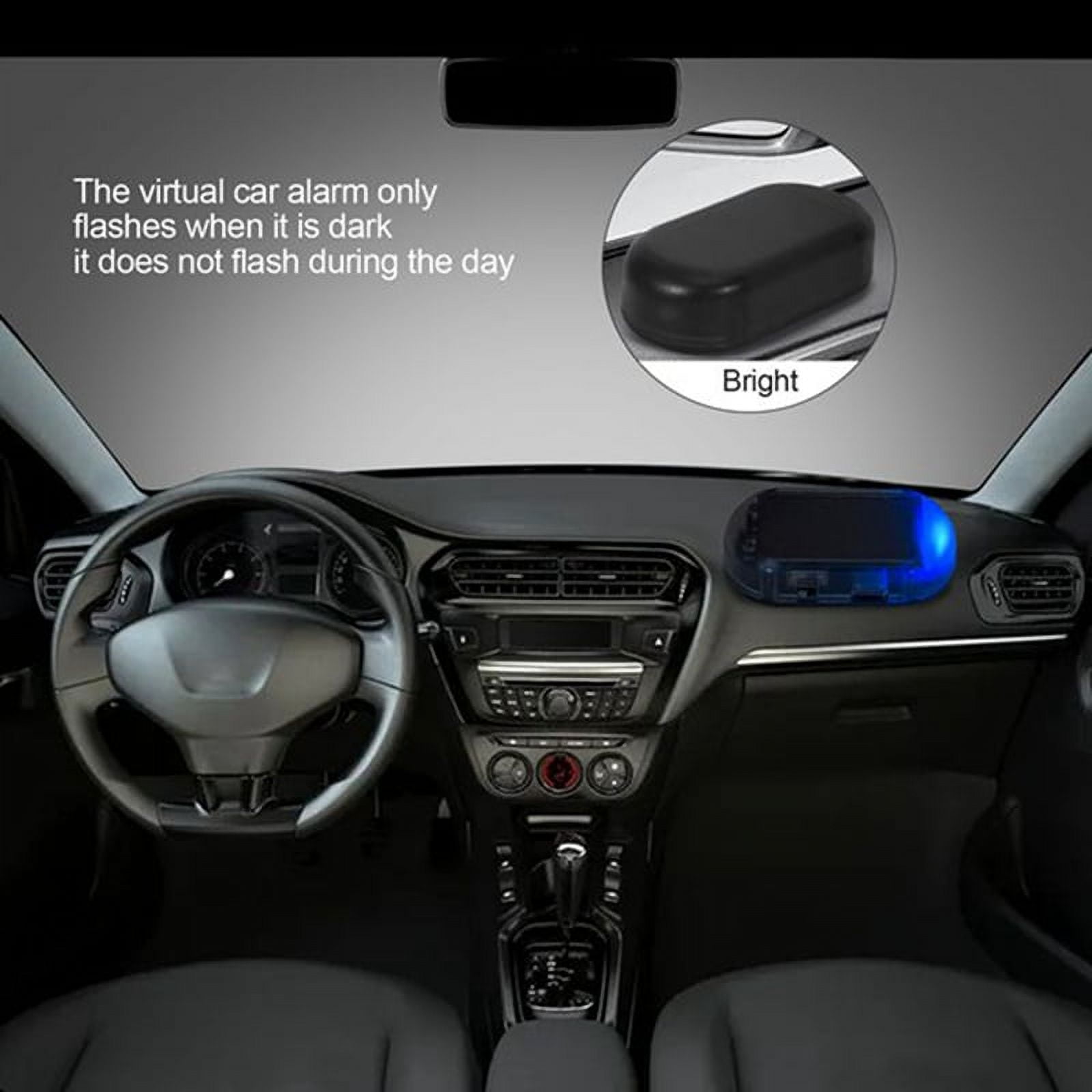 4 Pcs Car Solar Power Simulated Dummy Alarm Warning Anti-Theft LED ...