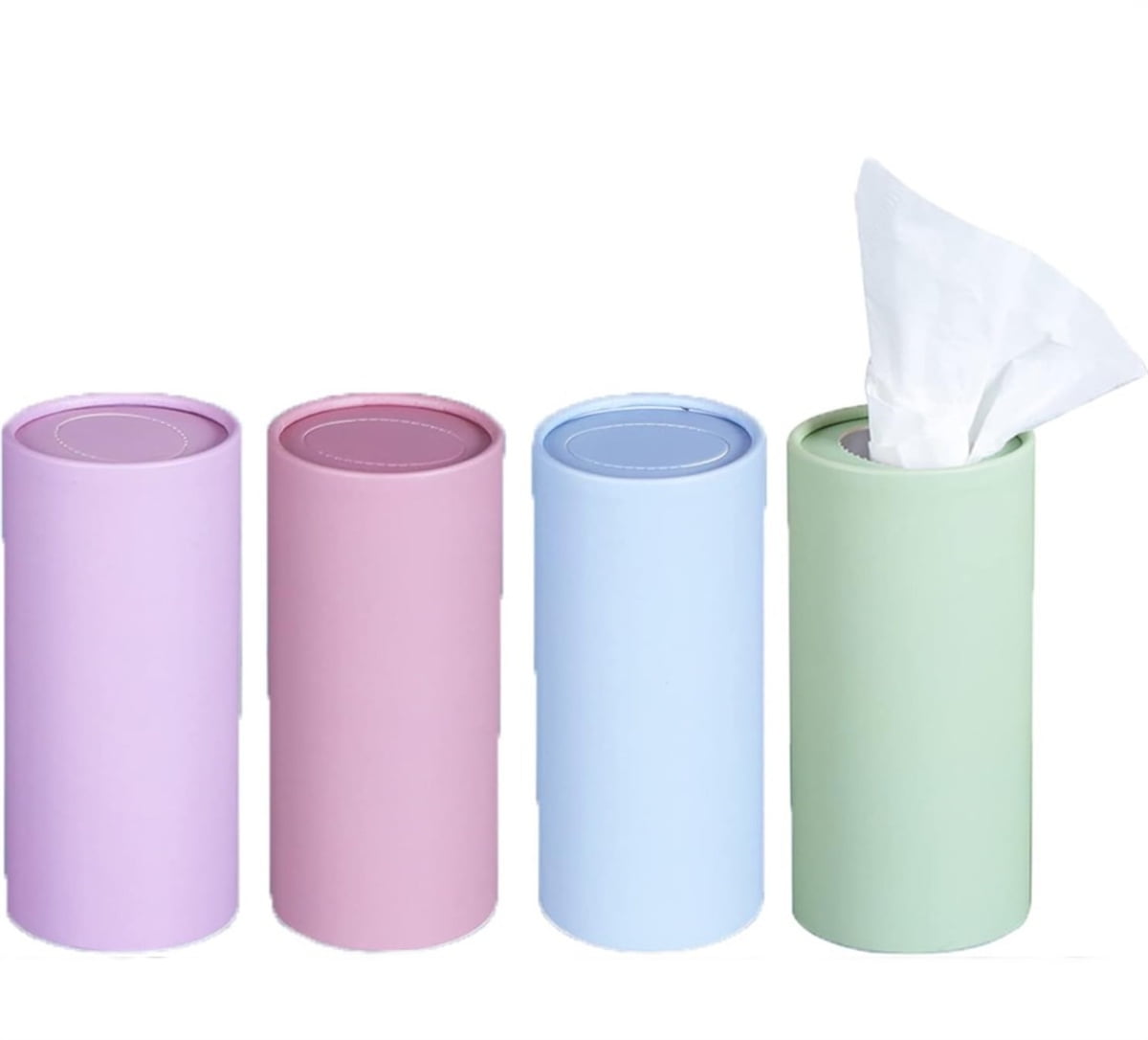 4 Pcs Car Tissue Holder,Car Tissues Cylinder,Travel Tissue Tubes Box ...