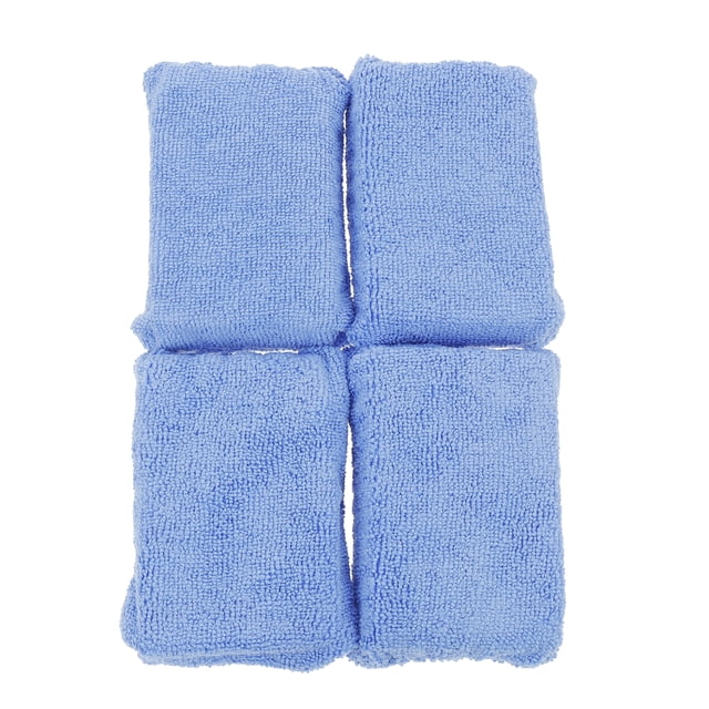 4 Pcs Car Washing Sponge Polishing Microfiber Wet Sponges Erase Blue ...