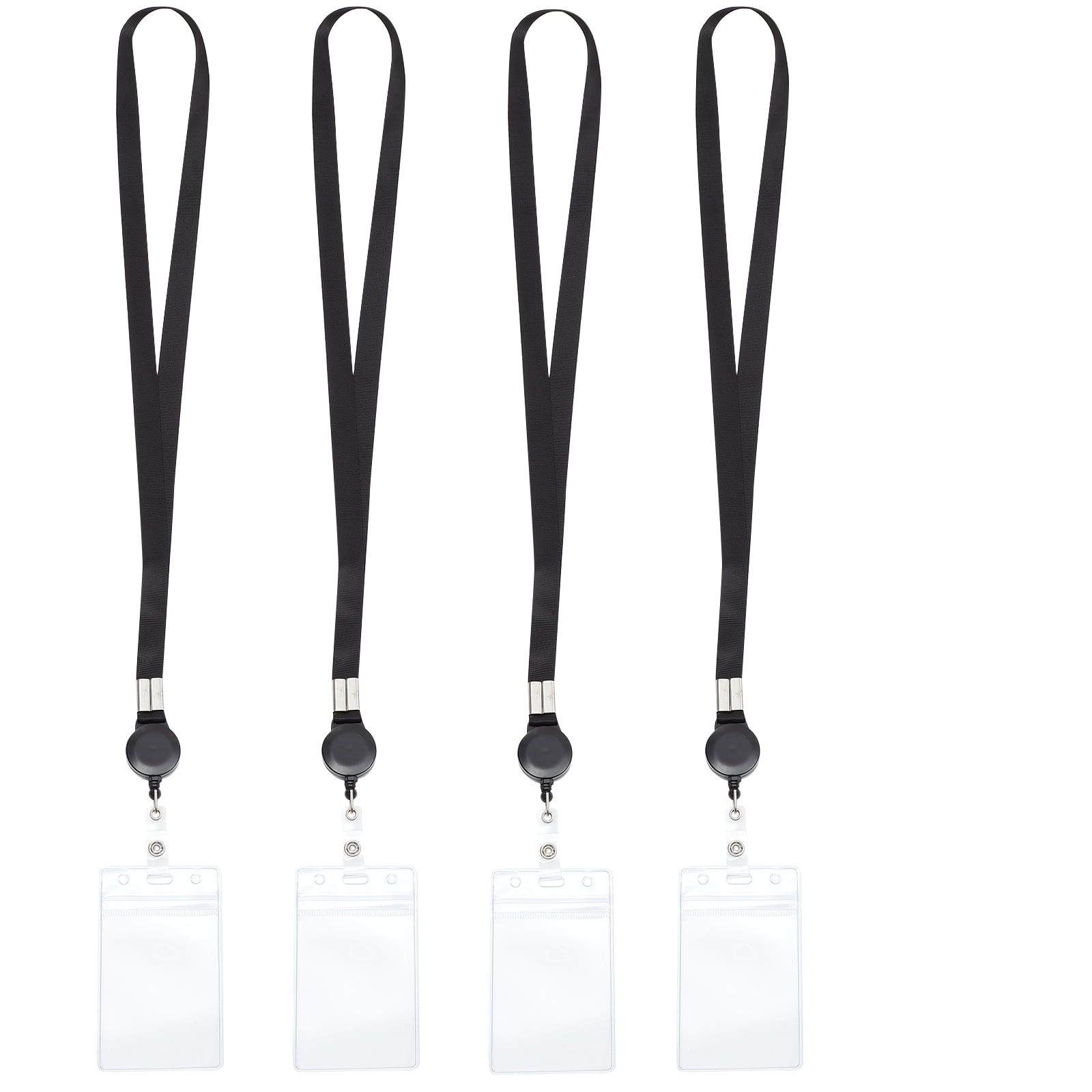 4 Pcs Card Holder with Rope Plastic Clothes Hangers Neck Braces Badge ...