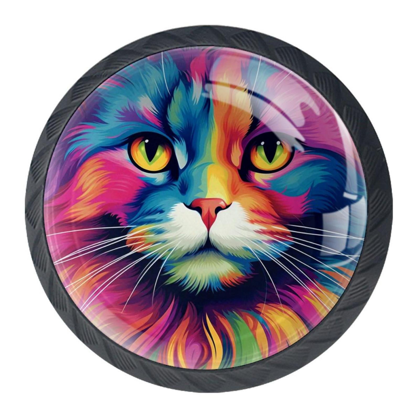 4 Pcs Cartoon Cat Knobs for Kitchen Cabinet Cupboard Dresser Bookcase ...