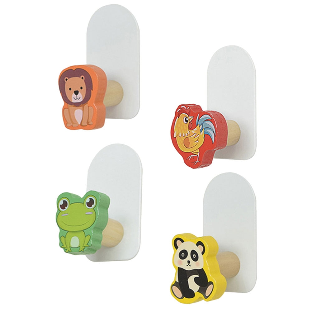 4 Pcs Cartoon Hook up Heavy Duty Clothes Rack Coat Hooks for Wall Kids ...