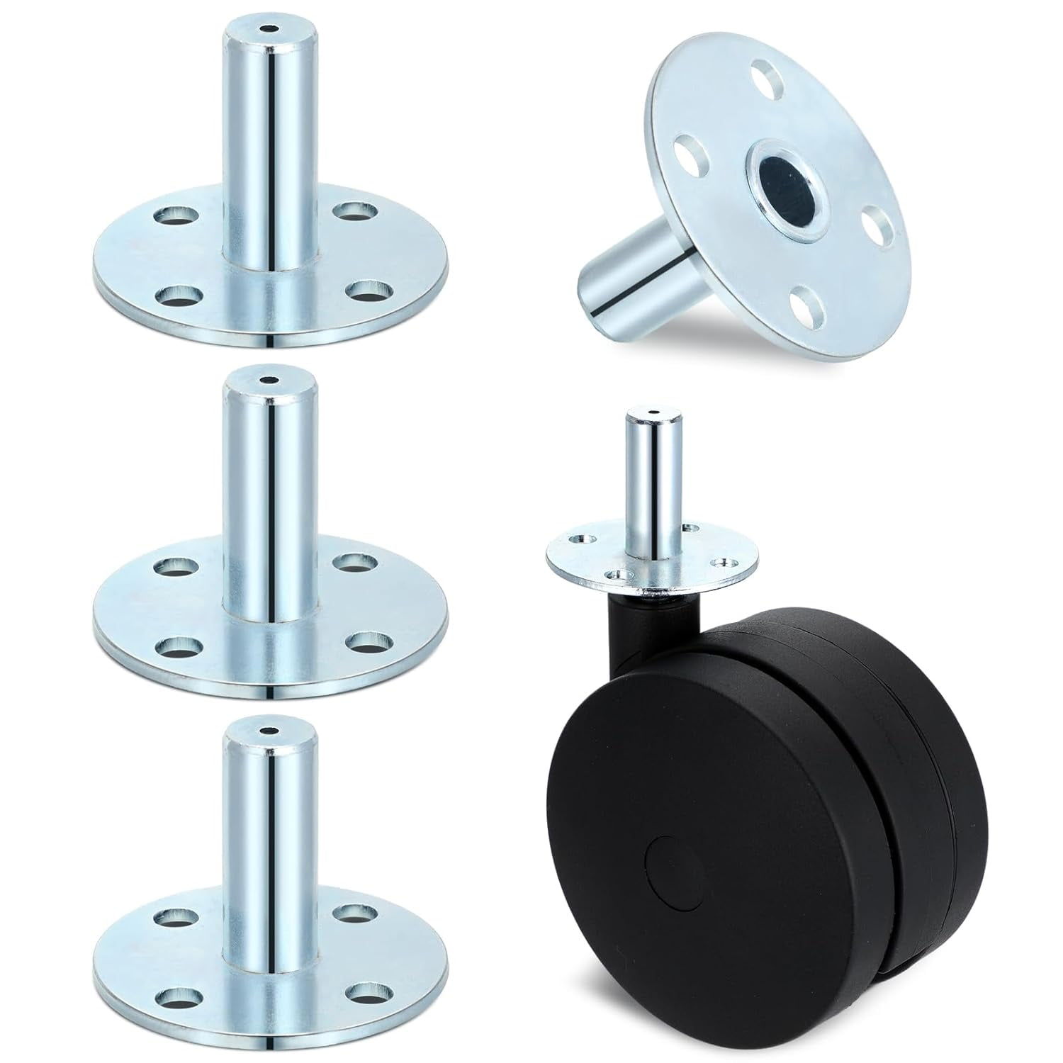 4 Pcs Caster Socket Broad Brimmed Hat Sockets for 7/16" Caster Stem ...