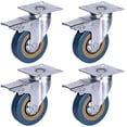 4 Pcs Caster Wheels,Heavy-Duty Rubber Swivel Caster Wheels with Brake ...