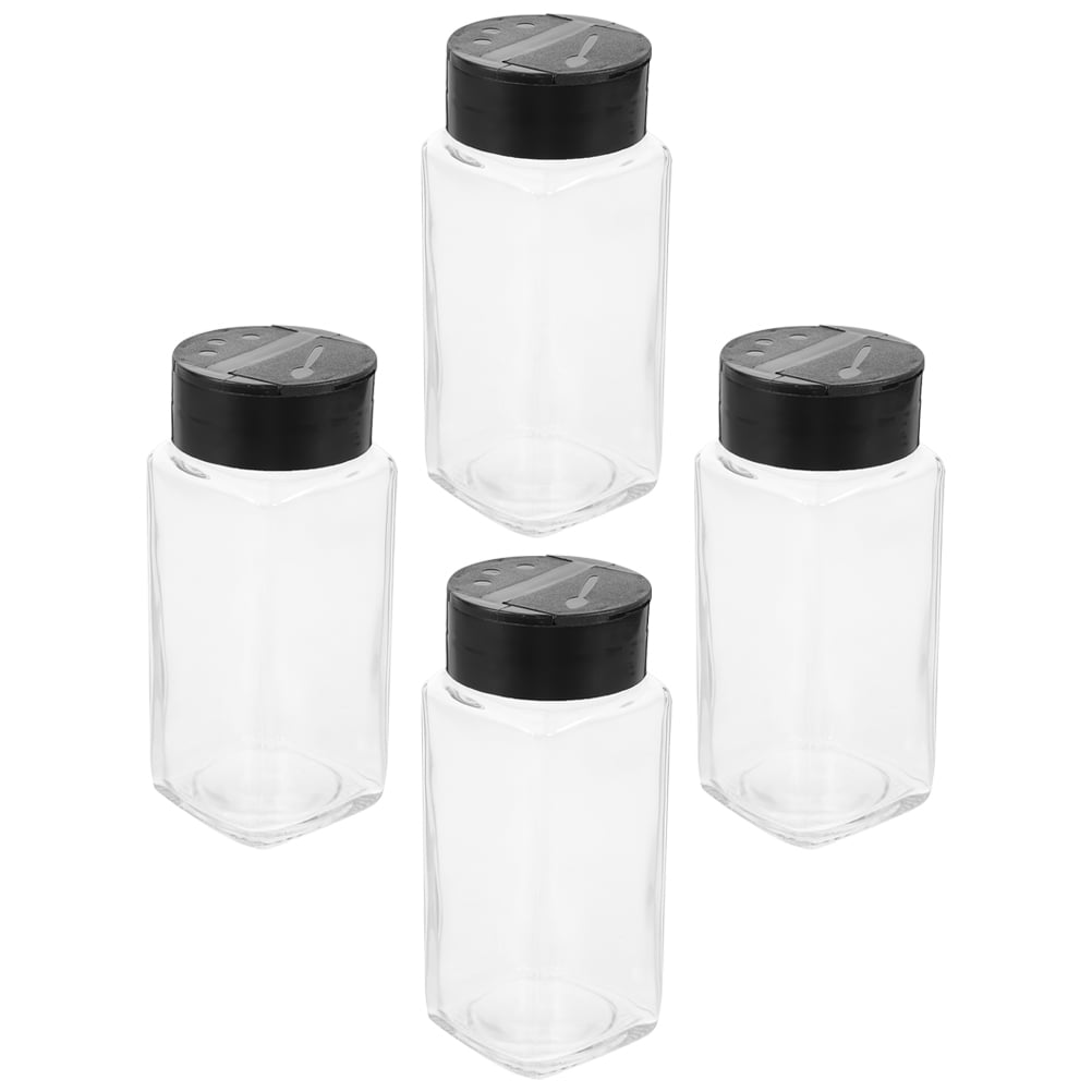 4 Pcs Castor Terrarium Salt Holder Glass Seasoning Container Glass ...