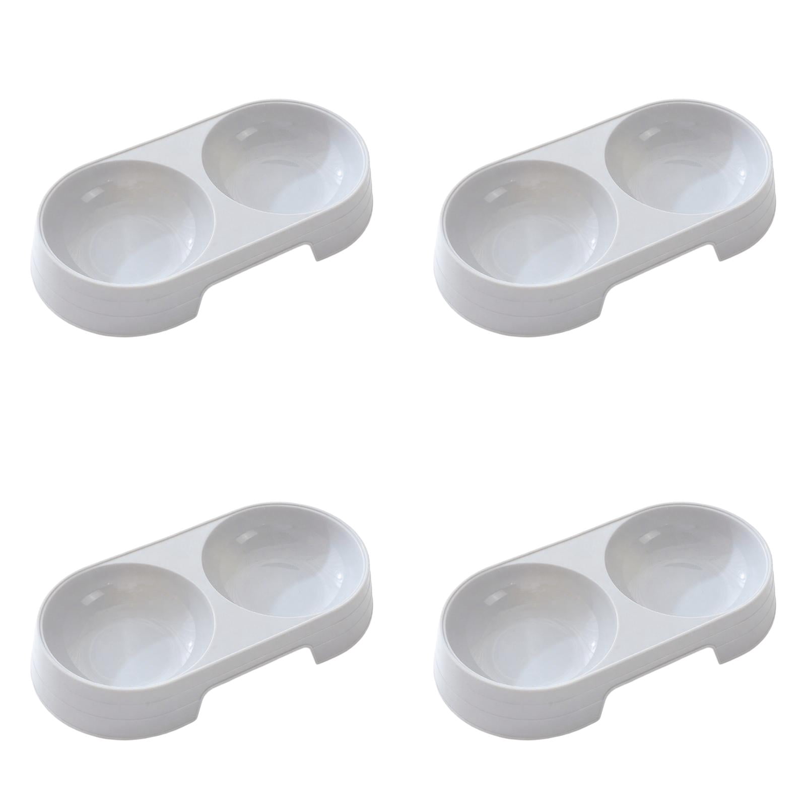 4 Pcs Cat Double Bowl, Pet Food and Water Bowl Set, Candy Color ...