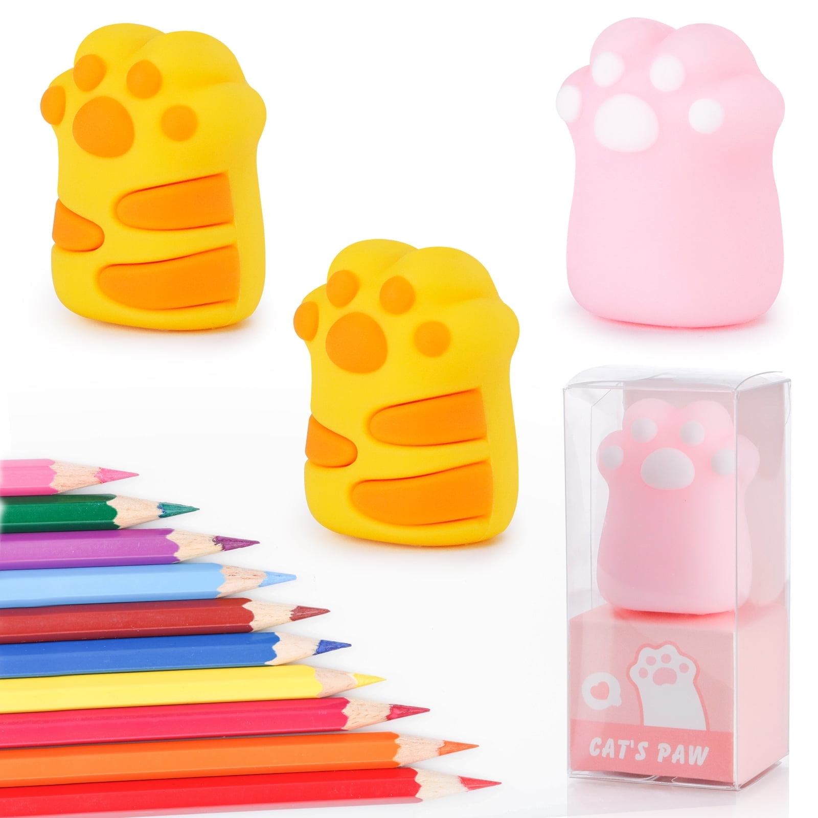 4 Pcs Cat Paw Pencil Sharpener, Cute Manual Pencil Sharpener, Small ...