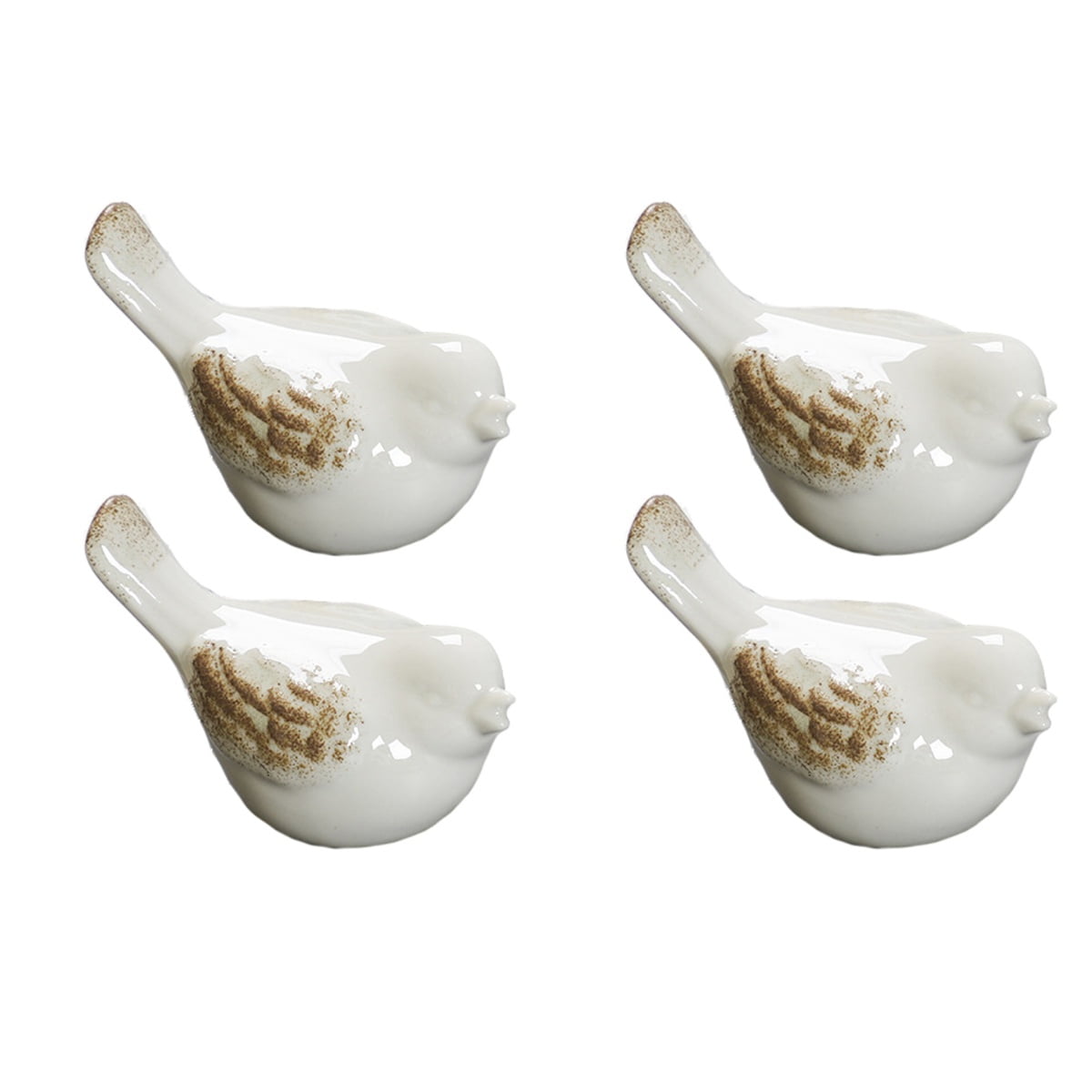 4 Pcs Ceramic Bird Simplicity Figurine Decorative Craft House Decorations for Home Norse Desktop ...