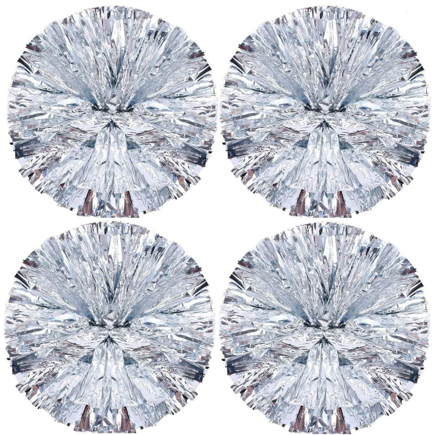 4 Pcs Cheerleading Pom Poms,Topboutique Pom Poms,Metallic Foil Cheer ...