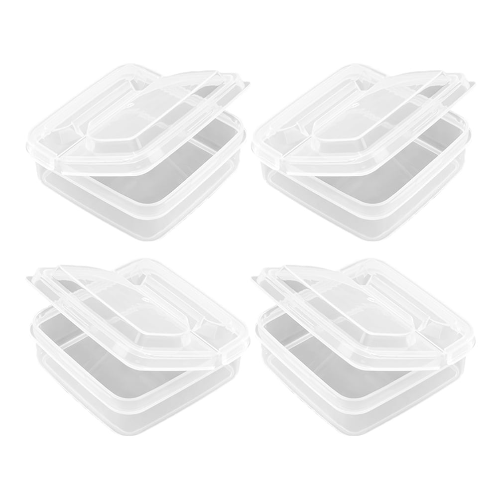4 Pcs Cheese Storage Box Clear Cake Containers Holders Butter Cases ...