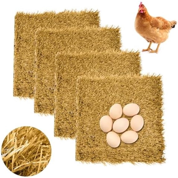 4 Pcs Chicken Nesting Pads Artificial Grass Rug Carpet Synthetic Turf ...