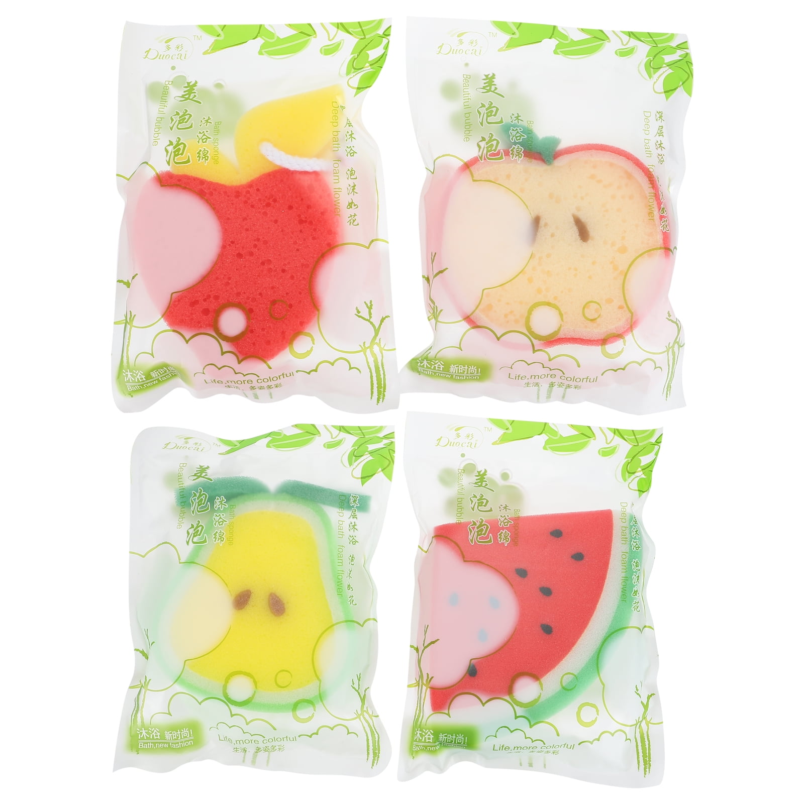 4 Pcs Fruit Child Bath Assorted Color Sponge Baby 17.00X12.00X3.00CM ...
