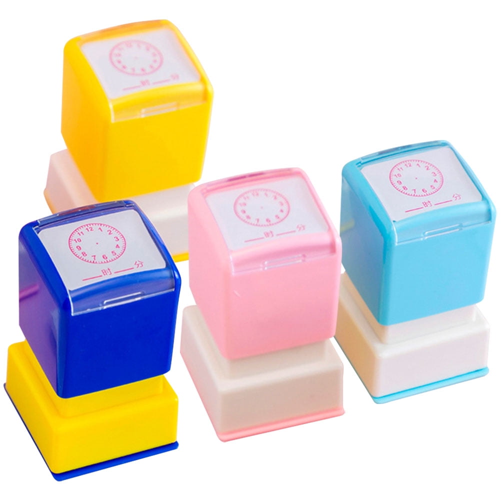 4 Pcs Children's Clock Stamp Gifts Kids Clock Stamp Kids Teaching Clock ...