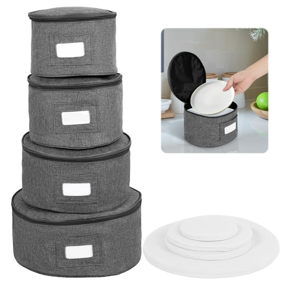 4 Pcs China Storage Containers Stackable Dish Storage Container with ...