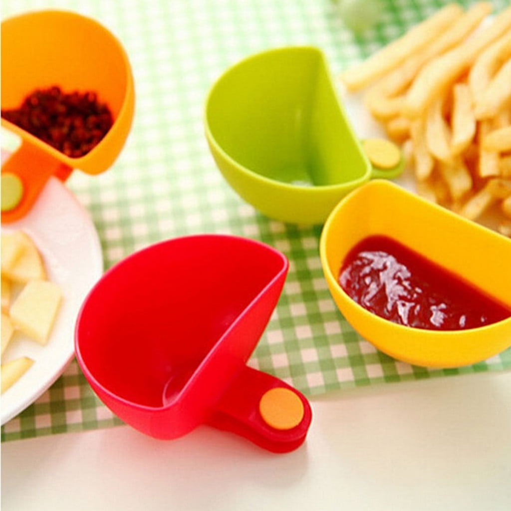4 Pcs Chip and Dip Bowl Set - Colorful Dip Clip for Parties and Snacks ...