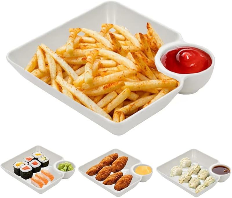 4 Pcs Chips and Salsa Serving Dish Plates, Veggie Platter Dipping ...