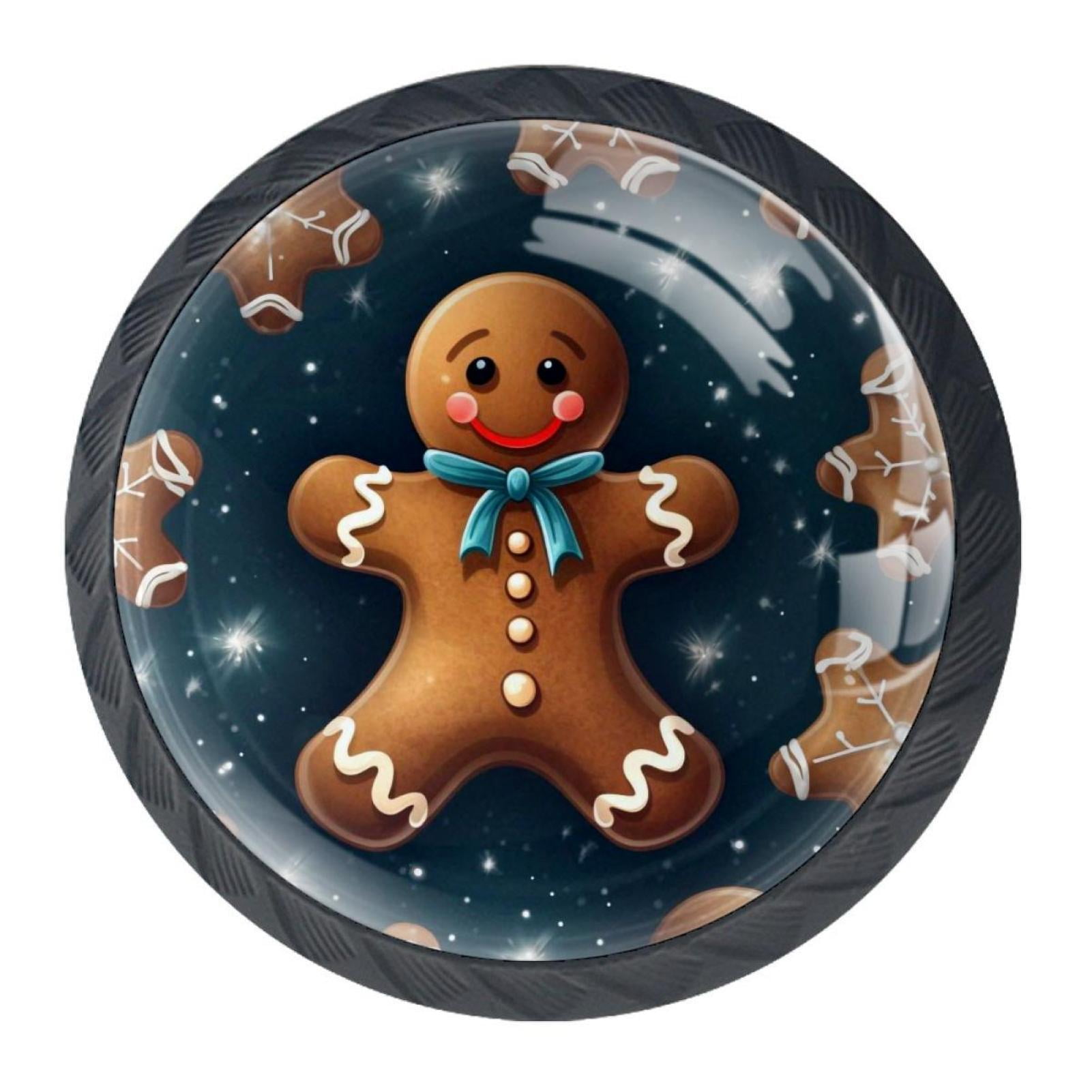 4 Pcs Christmas Gingerbread Man Knobs for Kitchen Cabinet Cupboard ...