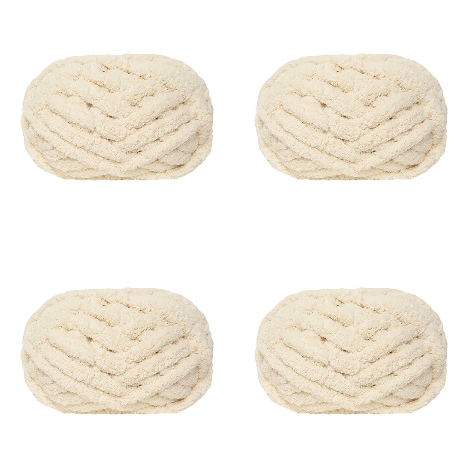 4 Pcs Chunky Knit Chenille Yarn for Hand Knitting Blankets, Super Soft ...