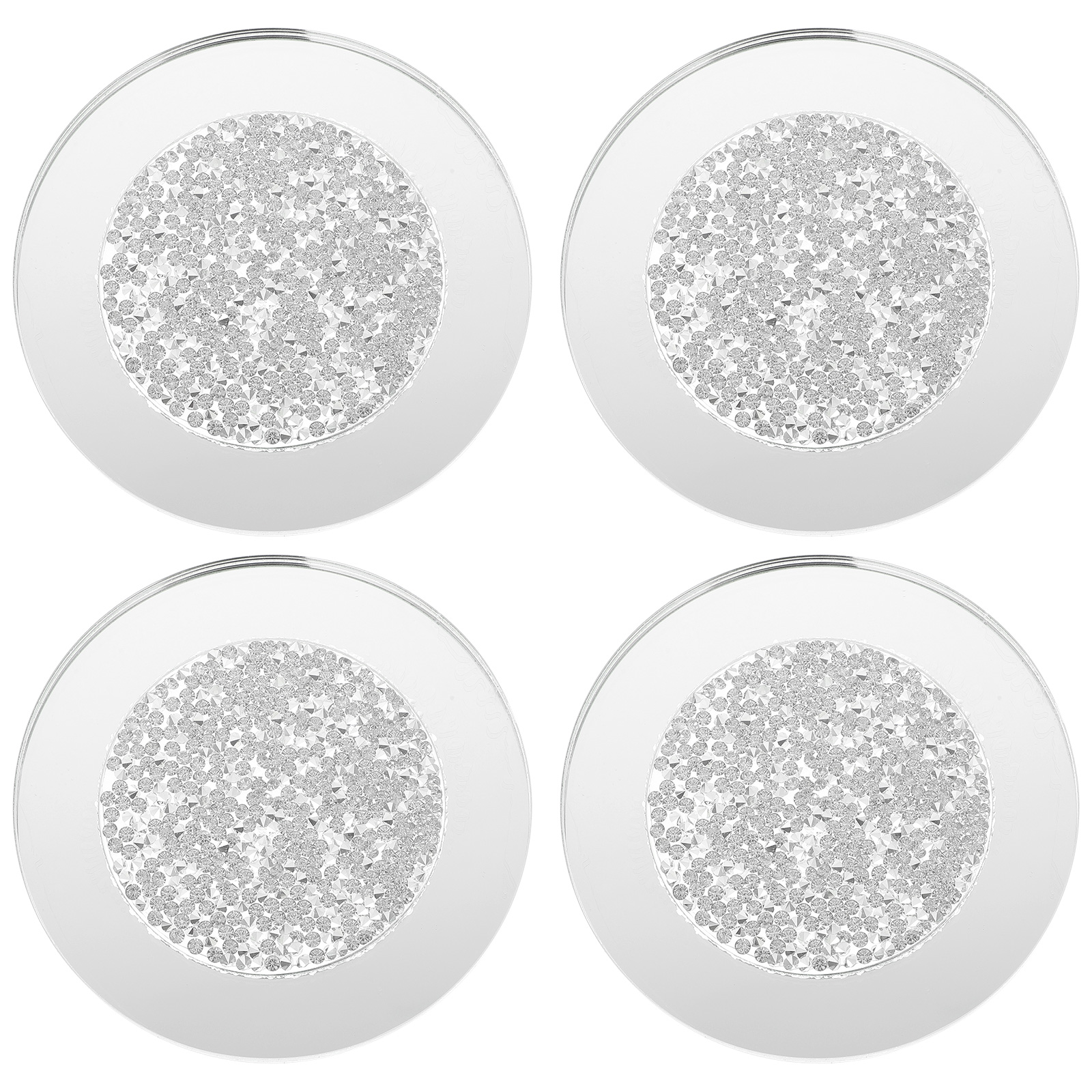 4 Pcs Circle Dining Table Coaster Kitchen Decor Diamond Cup Mat Round ...