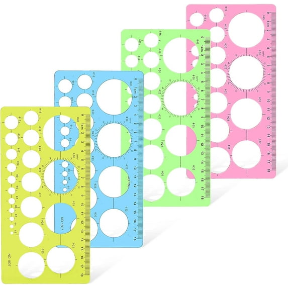 4 Pcs Circle Template for Drawing Circle Stencils Drafting Tools Set ...