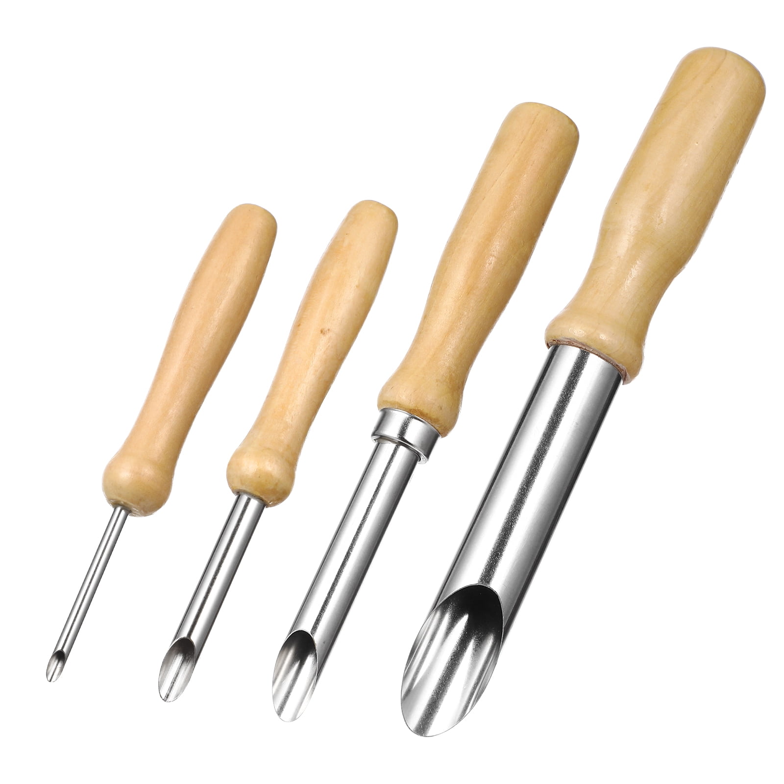 4Pcs Stainless Steel and Wood Circular Clay Hole Cutters for Pottery ...