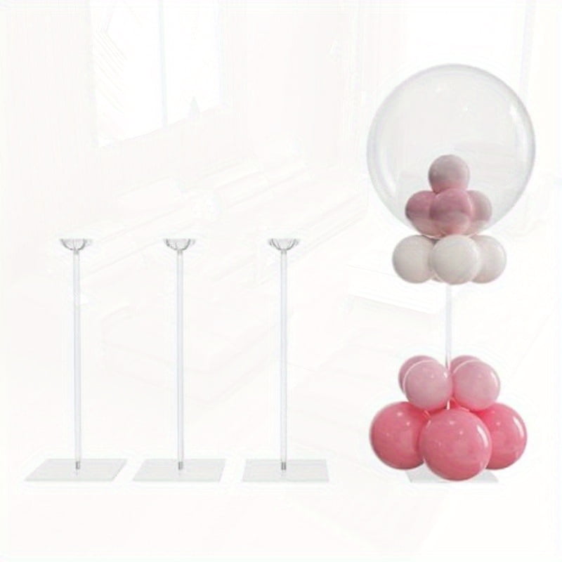 4 Pcs Clear Acrylic Balloon Holder Set 16 Inch Tall, Reusable Party ...