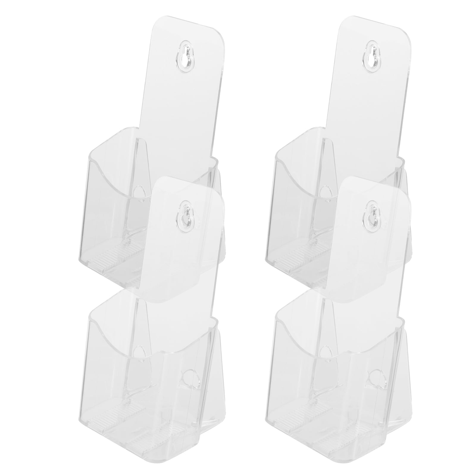4 Pcs Clear Display Brochure Holder Acrylic Shelf Shelves for Trifold ...