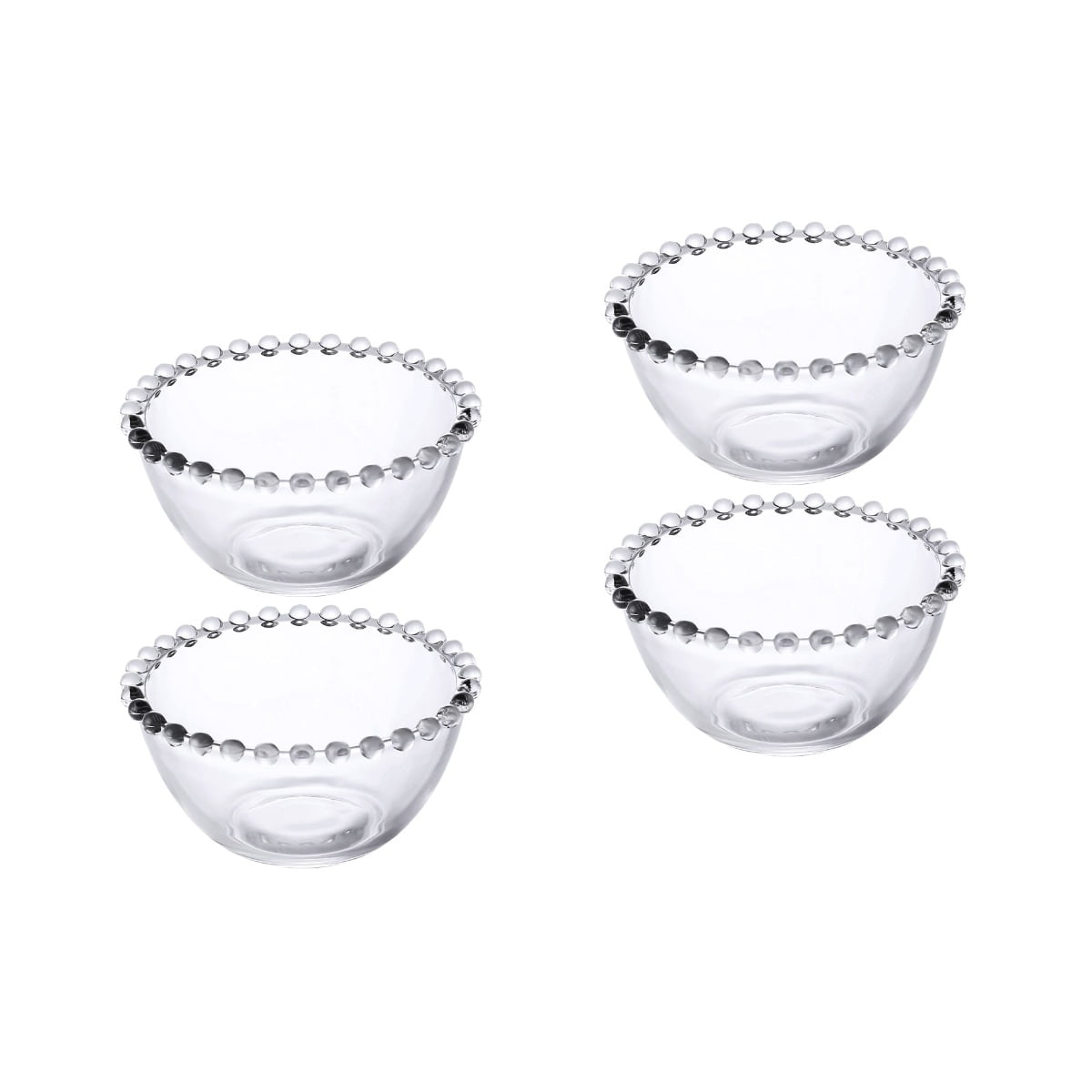 4 Pcs Clear Glass Bowl Salad Food Tray Bowls Fruit Cutlery Trifle ...