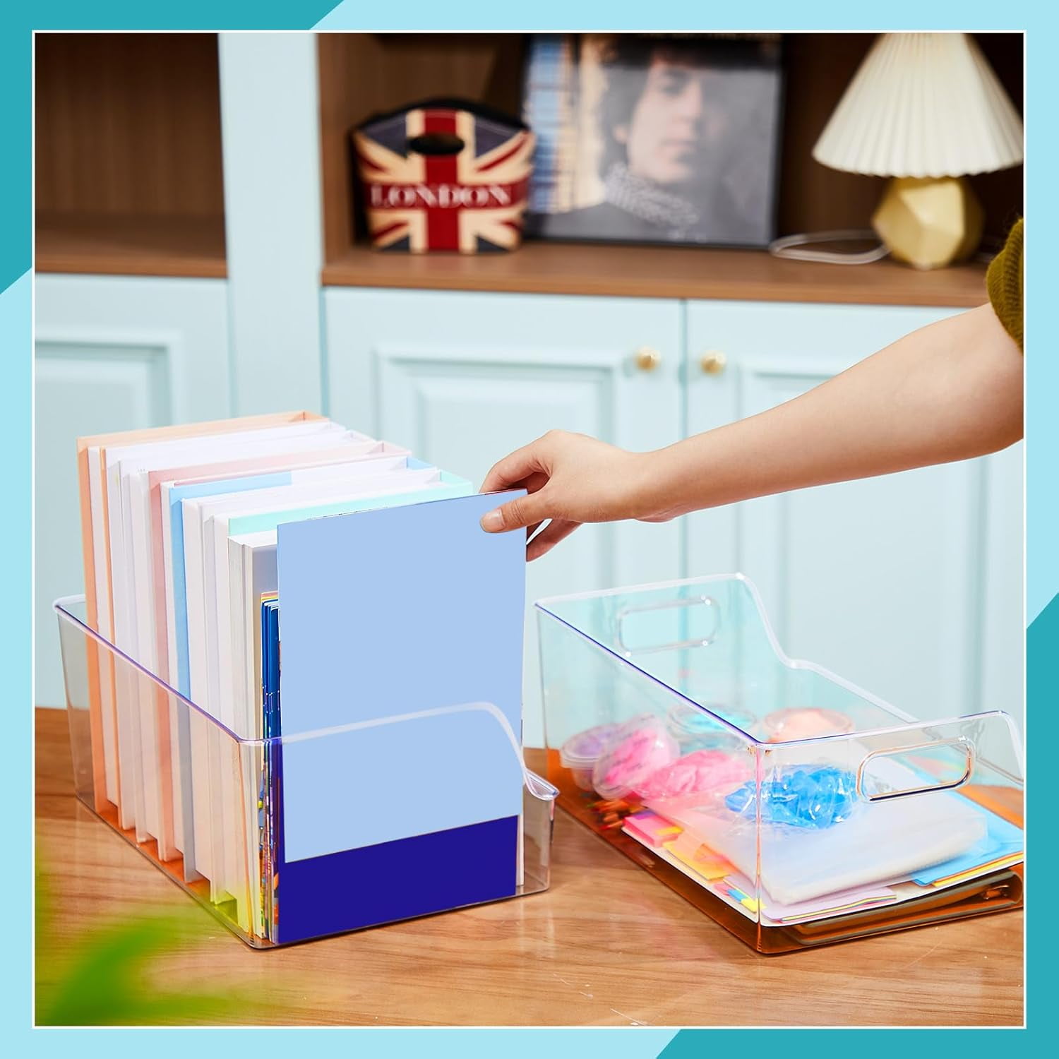 4 Pcs Clear Large Storage Book Display Case 13 x 8.5 x 5.9 Inch Book ...