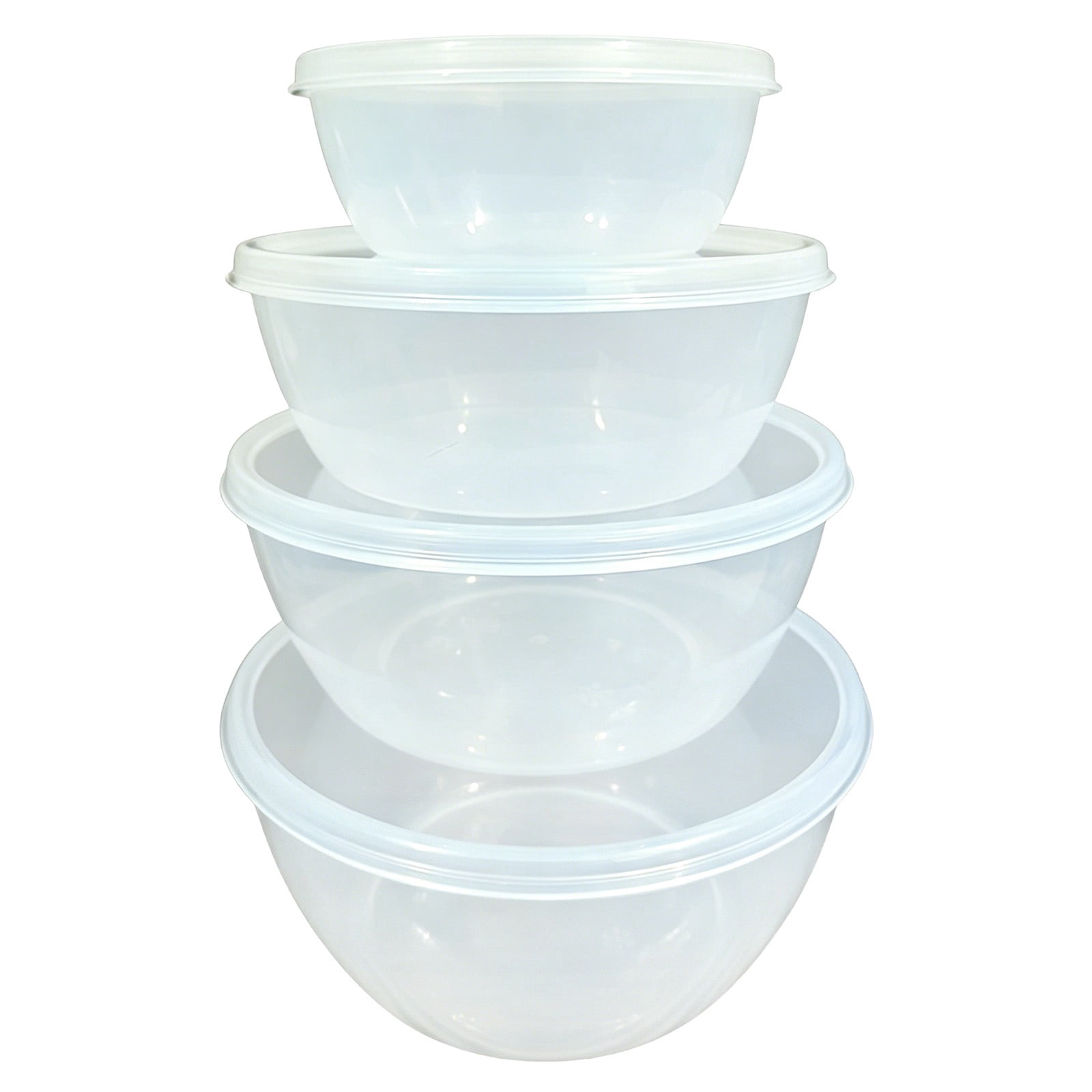 4 Pcs Clear Mixing Bowls with Airtight Lids, Plastic Prep Bowls ...